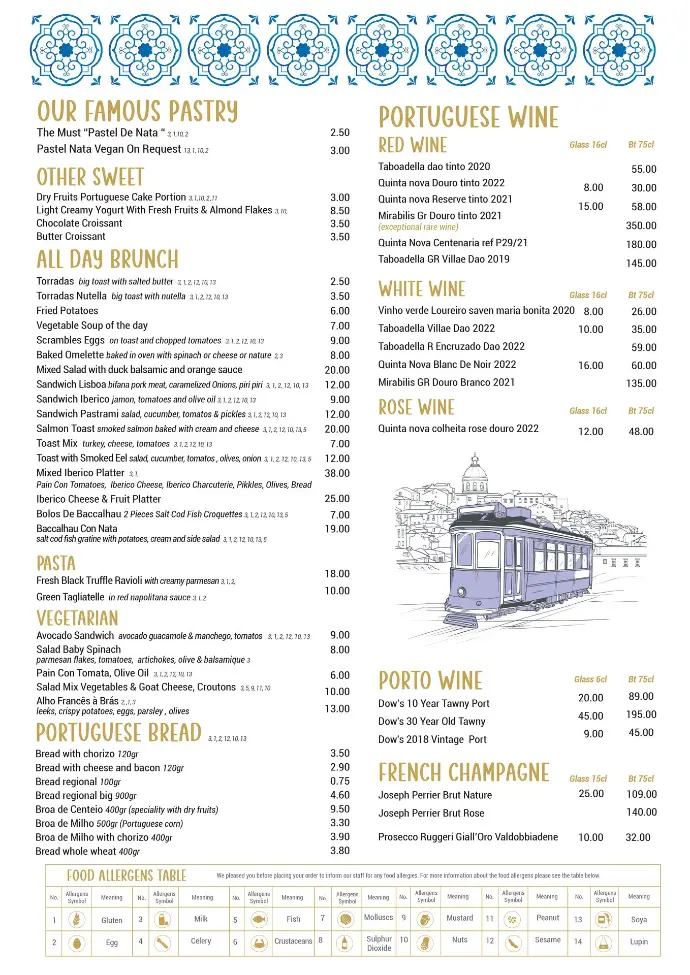 Sunday in Lisboa Menu | Sunday in Lisboa